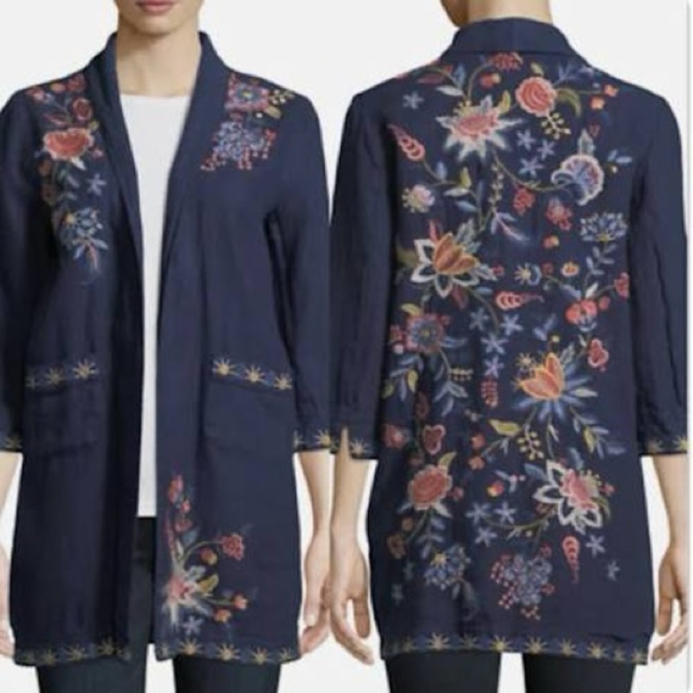Pristine Johnny Was Tivva Embroidered Coat - Gem